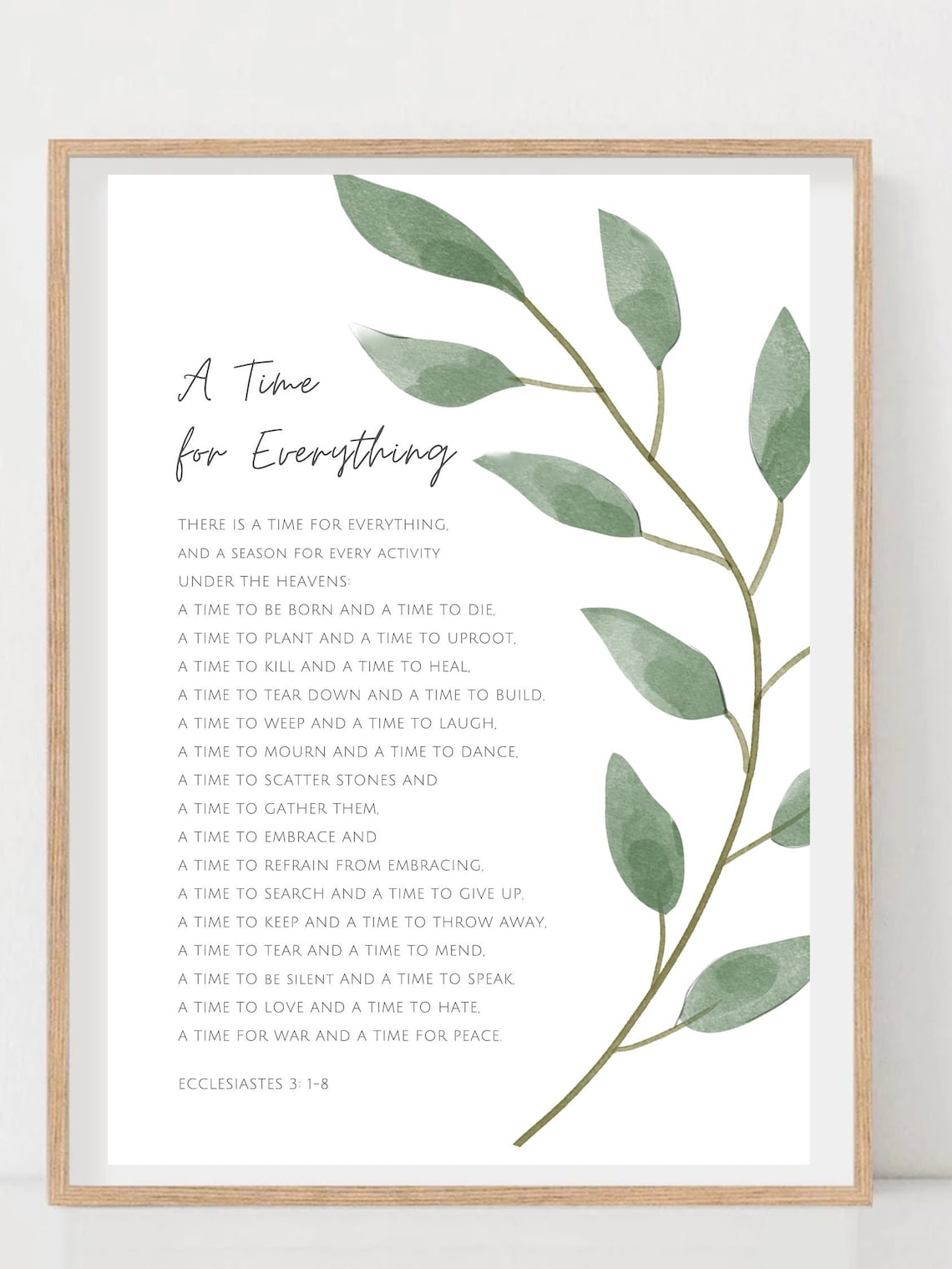 Ecclesiastes 3:1-8 There is a Time for Everything Bible Verse Scripture ...