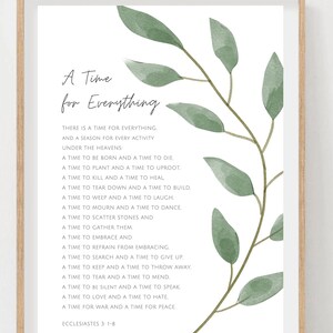 Ecclesiastes 3:1-8 There is a Time for Everything Bible Verse Scripture ...