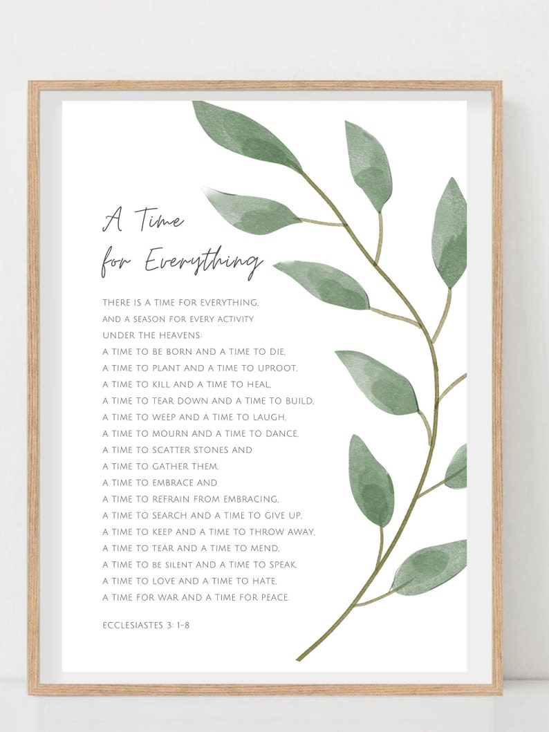 Ecclesiastes 3:1-8 There is a Time for Everything Bible Verse Scripture ...