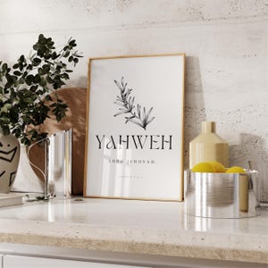 Yahweh Printable Wall Art, Hebrew Names of God, Hebrew Names of God ...