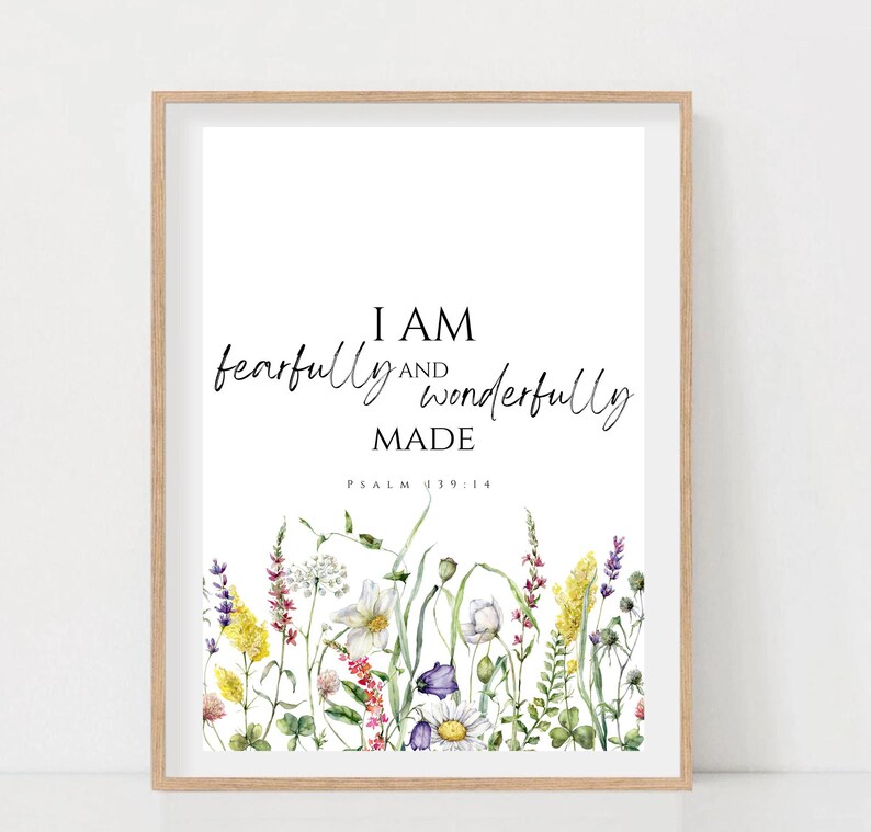 Psalm 139:14 I Am Fearfully and Wonderfully Made Bible Verse Bible ...