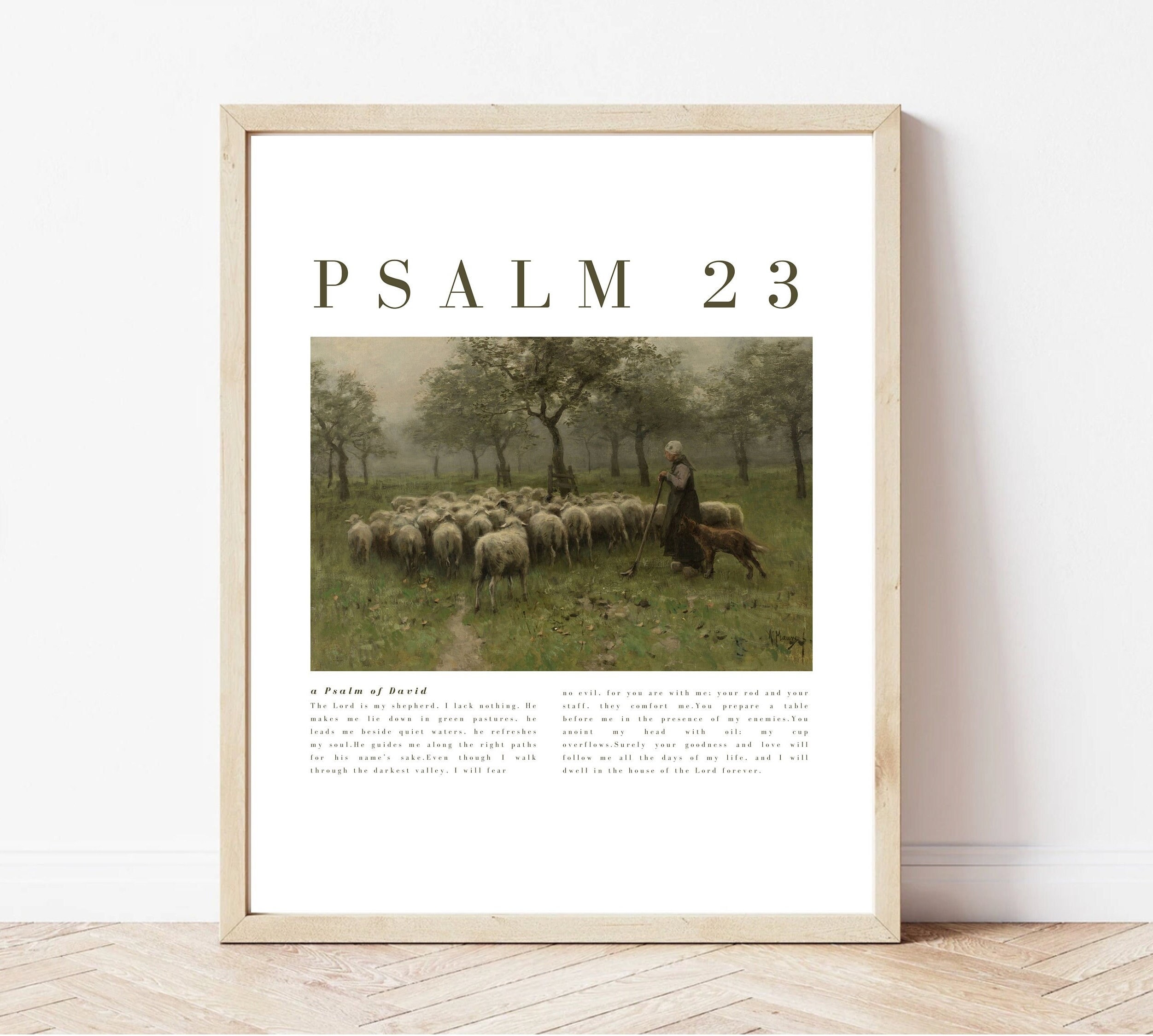 Psalm 23 Wall Art, Psalm 23, Vintage Scripture Bible Verse Print, the ...