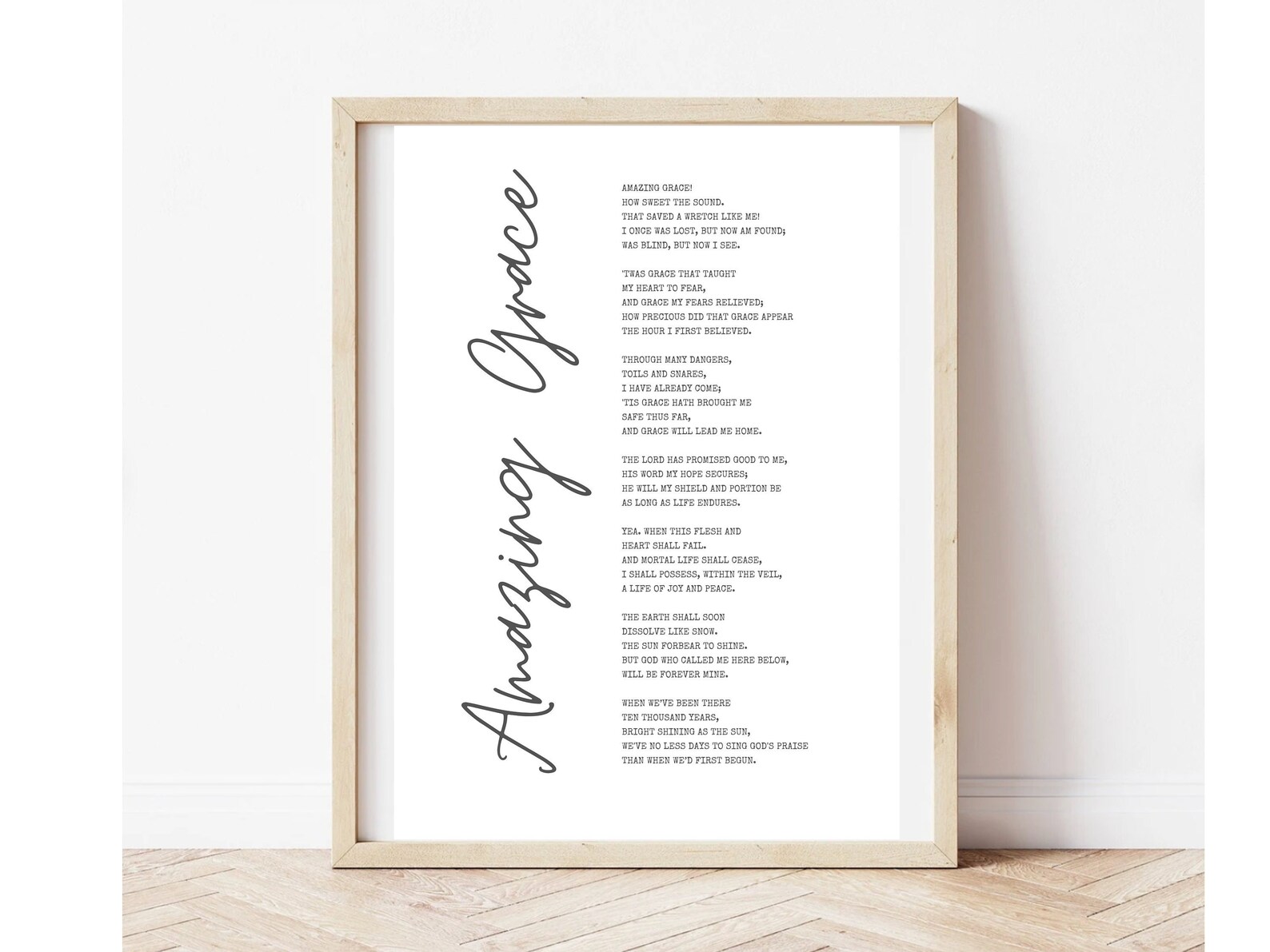 Amazing Grace Printable Wall Art Christian Hymn Printable - Etsy