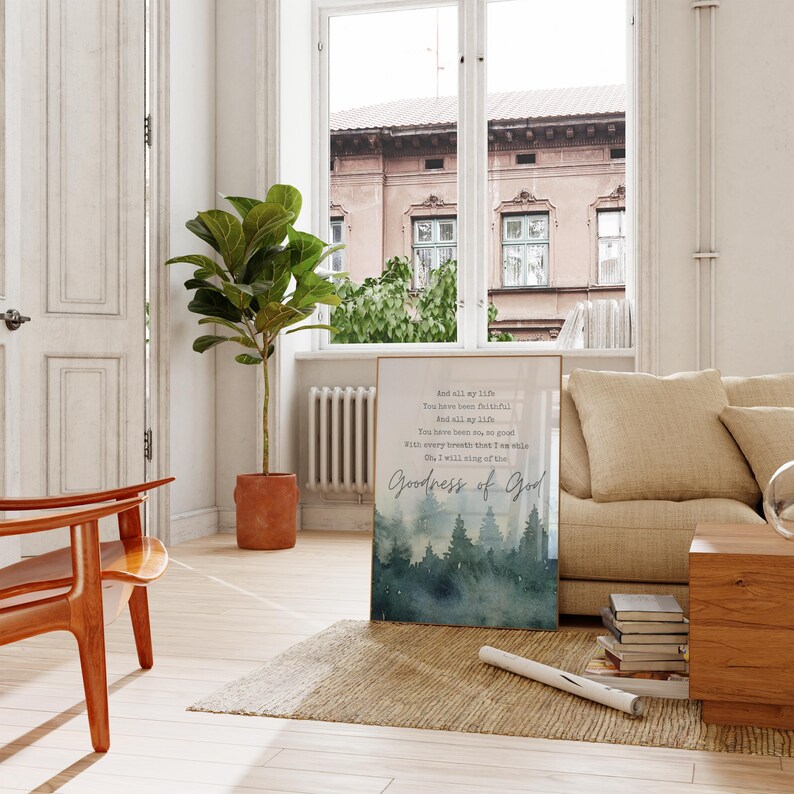 Letra imprimible de la bondad de Dios, decoración de pared cristiana ...