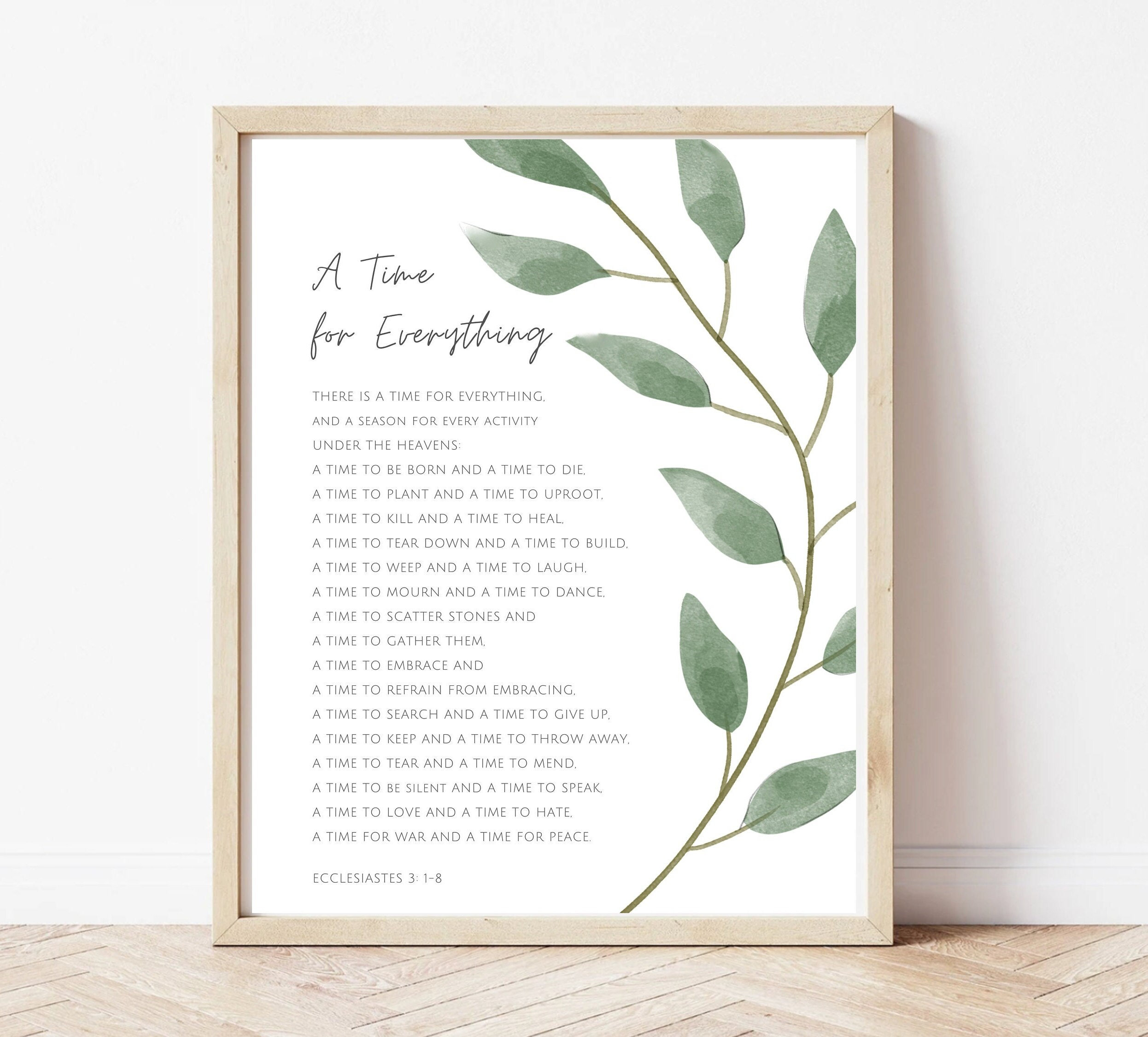 Ecclesiastes 3:1-8 There is a Time for Everything Bible Verse Scripture ...