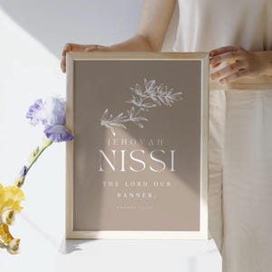Jehovah Nissi Names of God Print Wall Art Hebrew El Roi Yahweh Jireh ...