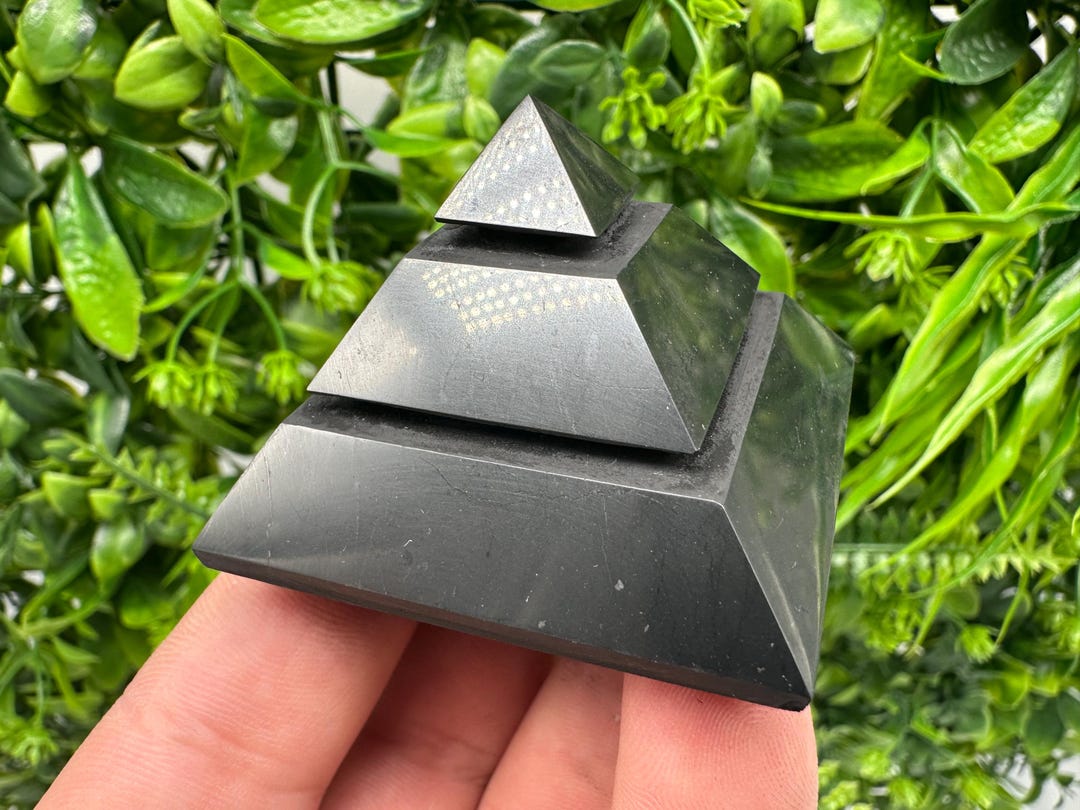 Shungite Pyramid Saqqara 5cm,polished Shungite Pyramid,4g 5G EMF and ...