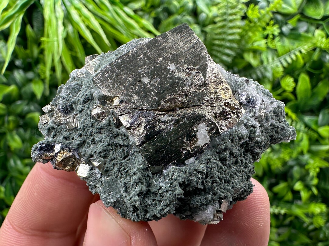 Wonderful Pyrite Whit Chlorite,natural Minerals Souvenir Crystal,home ...