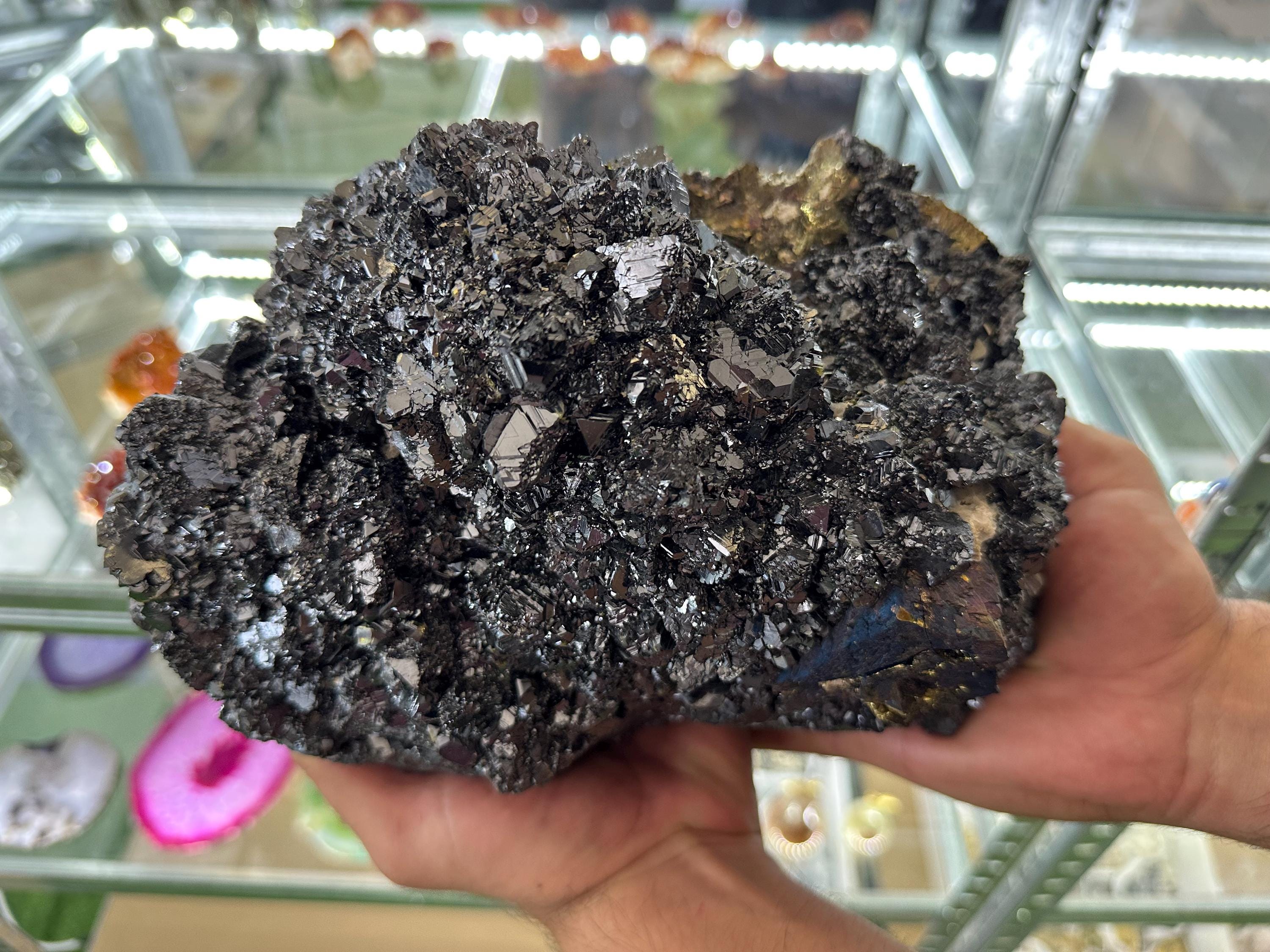 EXTRA Large,incredible Black Sphalerite Whit Chalcopyrite,pyrite ...