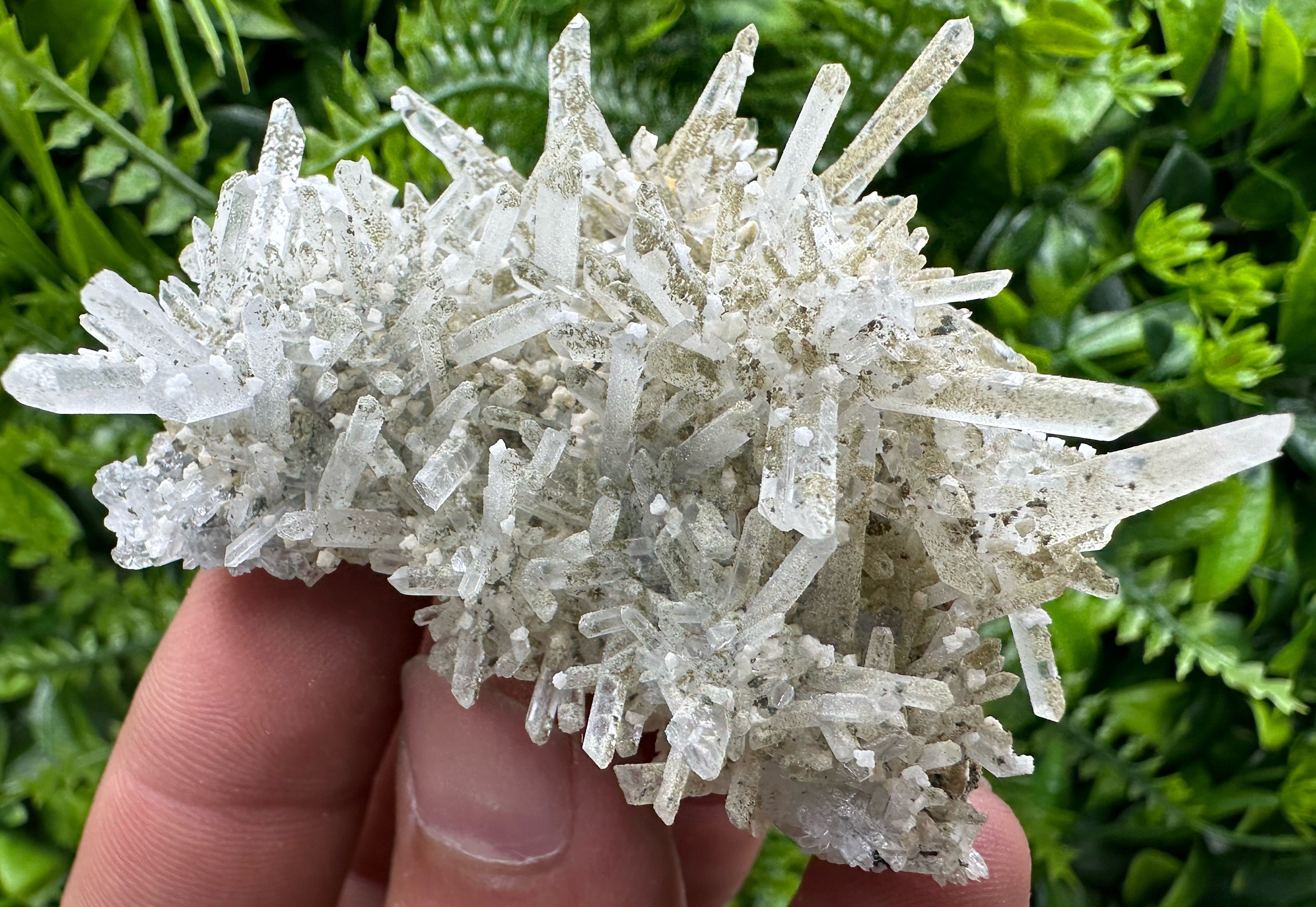 Amazing Transparent Quartz Inclusions Chlorite Whit Calcite Natural ...