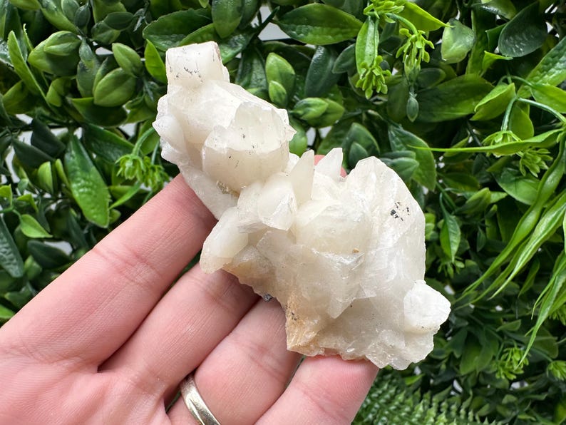 Calcite on Green Quartz: Laki Bulgaria Healing Crystal - Etsy UK