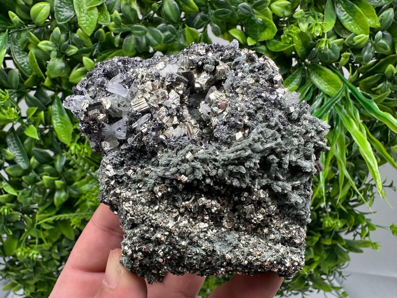 Pyrite Sphalerite on Green Quartz, Bulgaria Mineral Specimen - Etsy