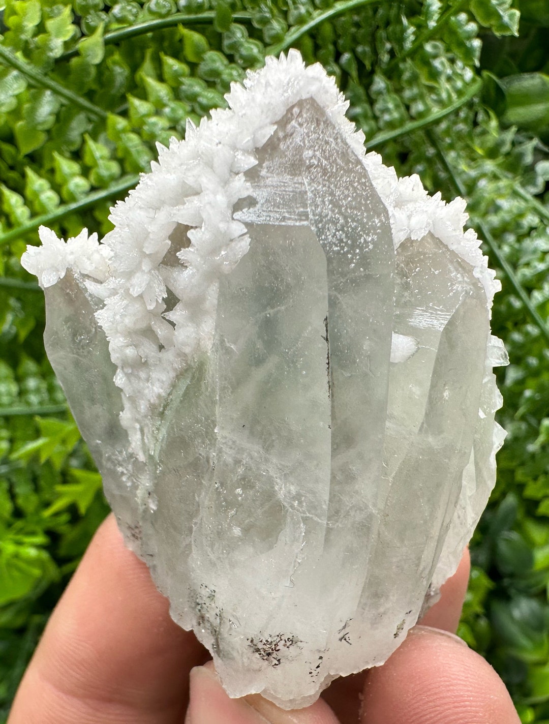 Amazing Transparent Quartz Inclusions Chlorite Whit Calcite Natural ...