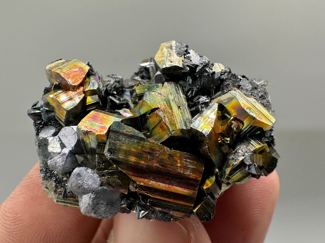Wonderful Colour Pyrite on Sphalerite and Galena Natural Minerals ...