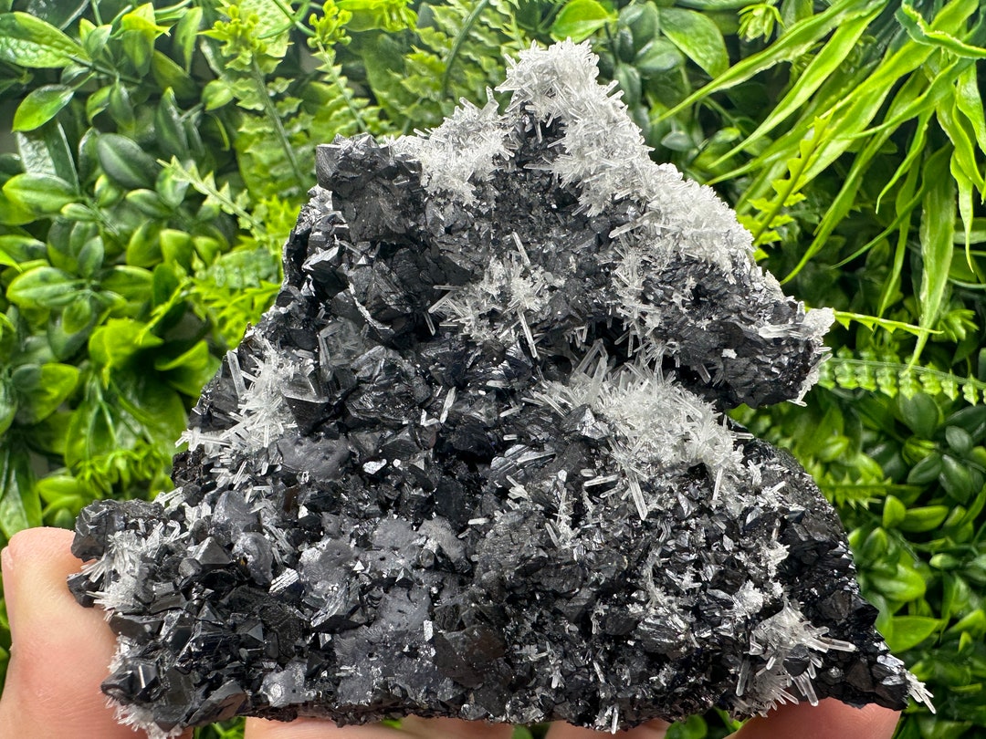Stunning Needle Quartz on Sphalerite and Galena Natural Minerals ...
