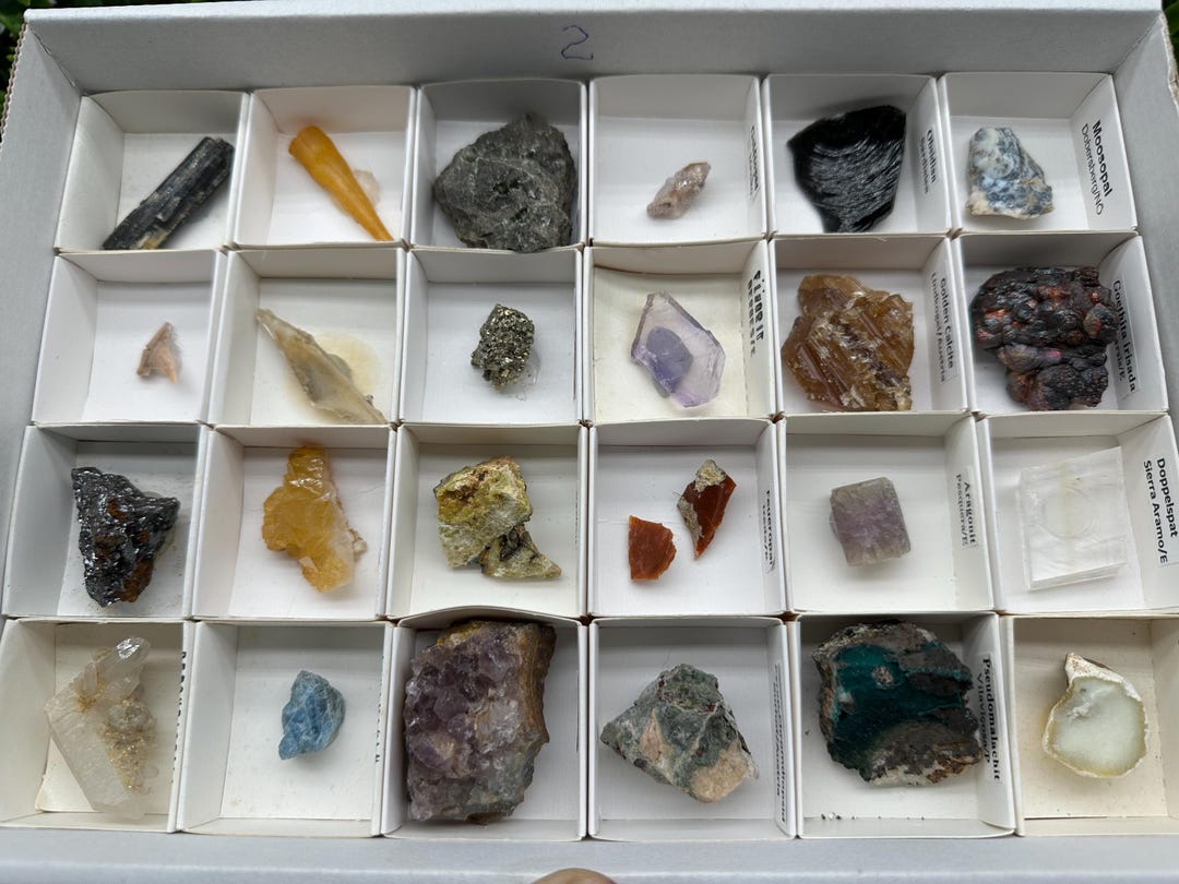 Set of 24 Different International Crystals,minerals,flat Minerals,flat ...