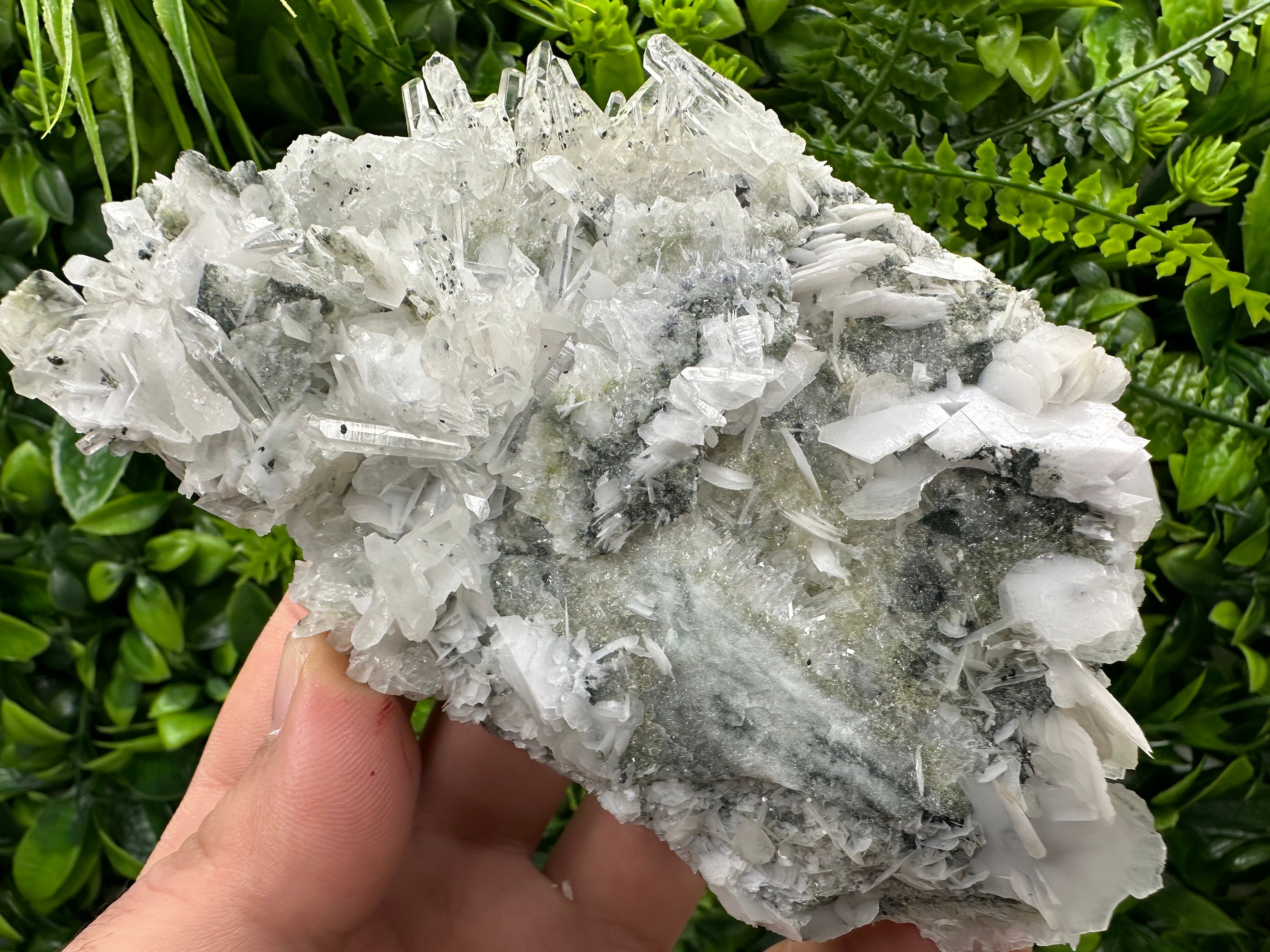 Stunning Shiny Galena Whit Pyrite on Transparent Quartz Whit Calcite ...