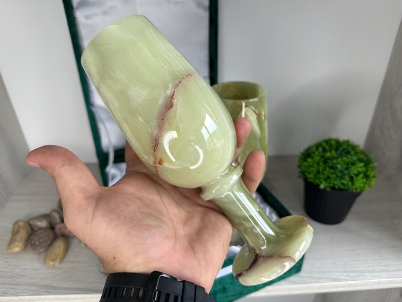 Vintage Natural Onyx Goblet Set: Stone Barware, 20cm - Etsy