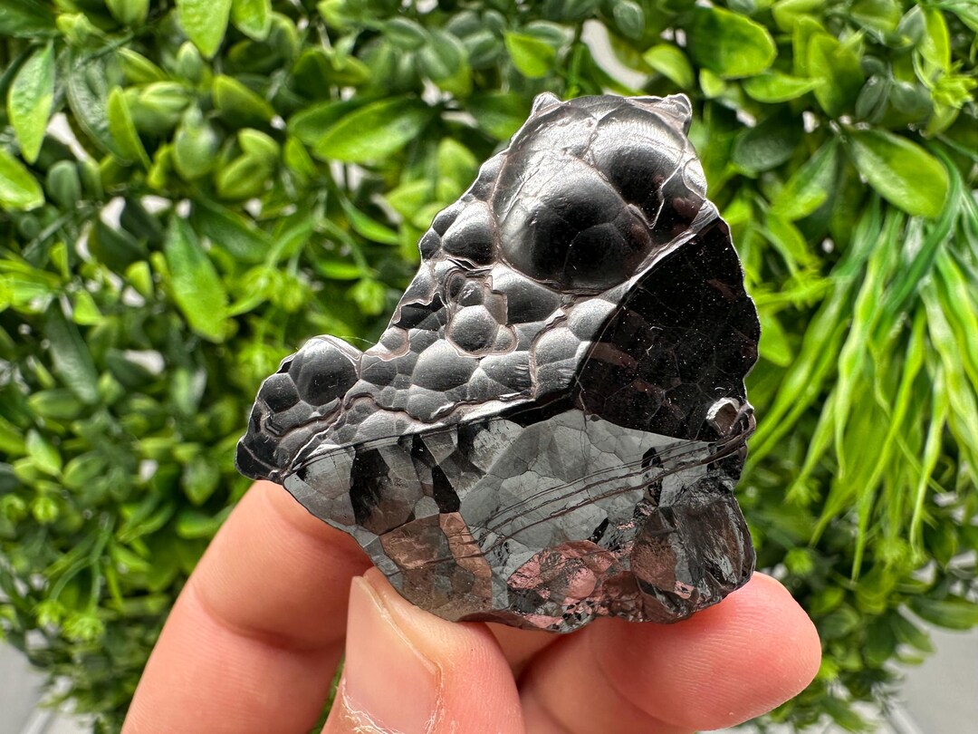 Botryoidal Black Hematite Specimen: Moroccan Crystal for Reiki Chakra ...