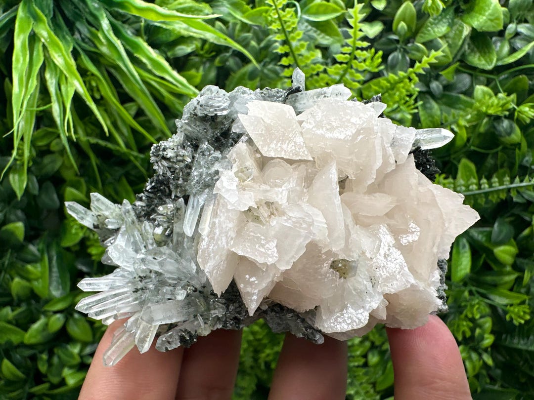 Calcite on Quartz With Chlorite, Borieva Mine Mineral Specimen - Etsy