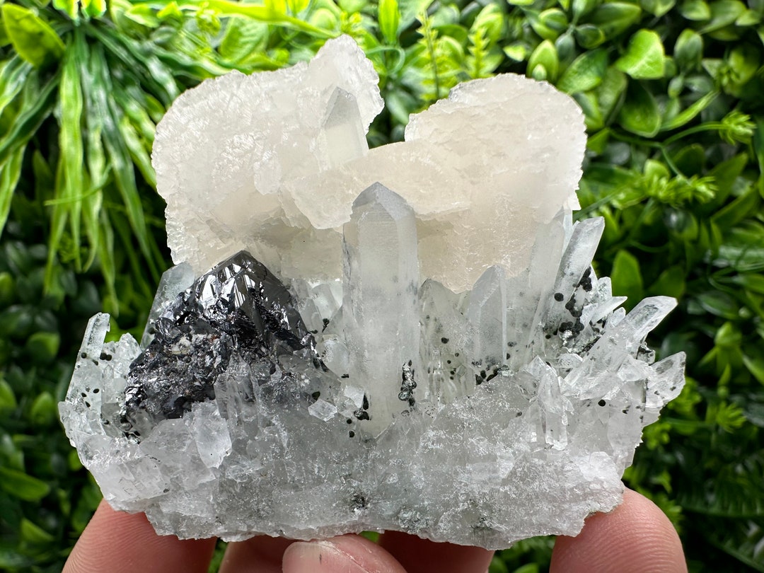 Stunning Calcite on Transparent Quartz Natural Minerals Souvenir ...