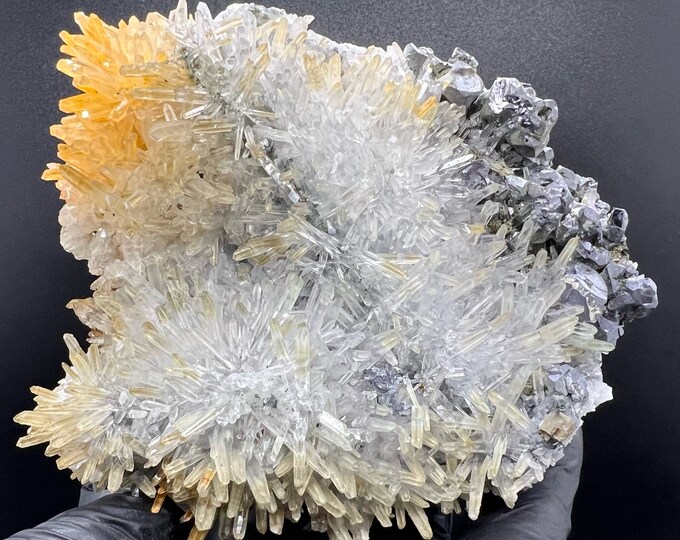 Rare!!!top!!! Unique Specimen of Transparent Quartz and Galena. Rare ...