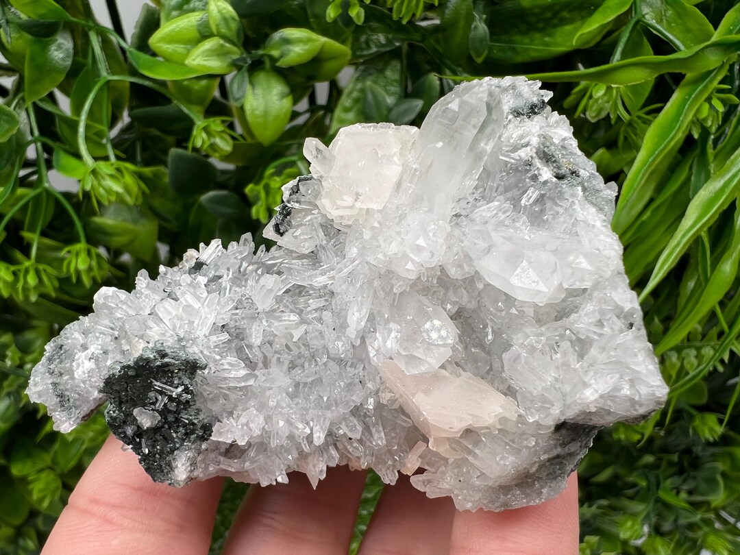 Stunning Calcite on Transparent Quartz Natural Minerals Souvenir ...