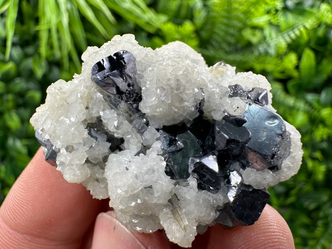 Wonderful Shiny Galena Whit Calcite and Quartz Natural Minerals ...