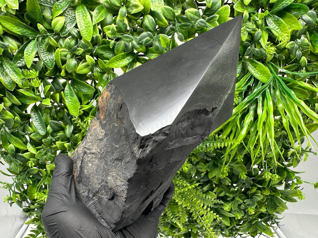 EXSTRA LARGE 20cm EMF Neutraliser Shungite Tower Stone Energy Protection,crystal Tower Decor,emf ...