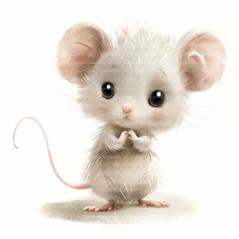 10 Cute & Lovely Mouse Clipart,printable Watercolor Clipart,10 High ...