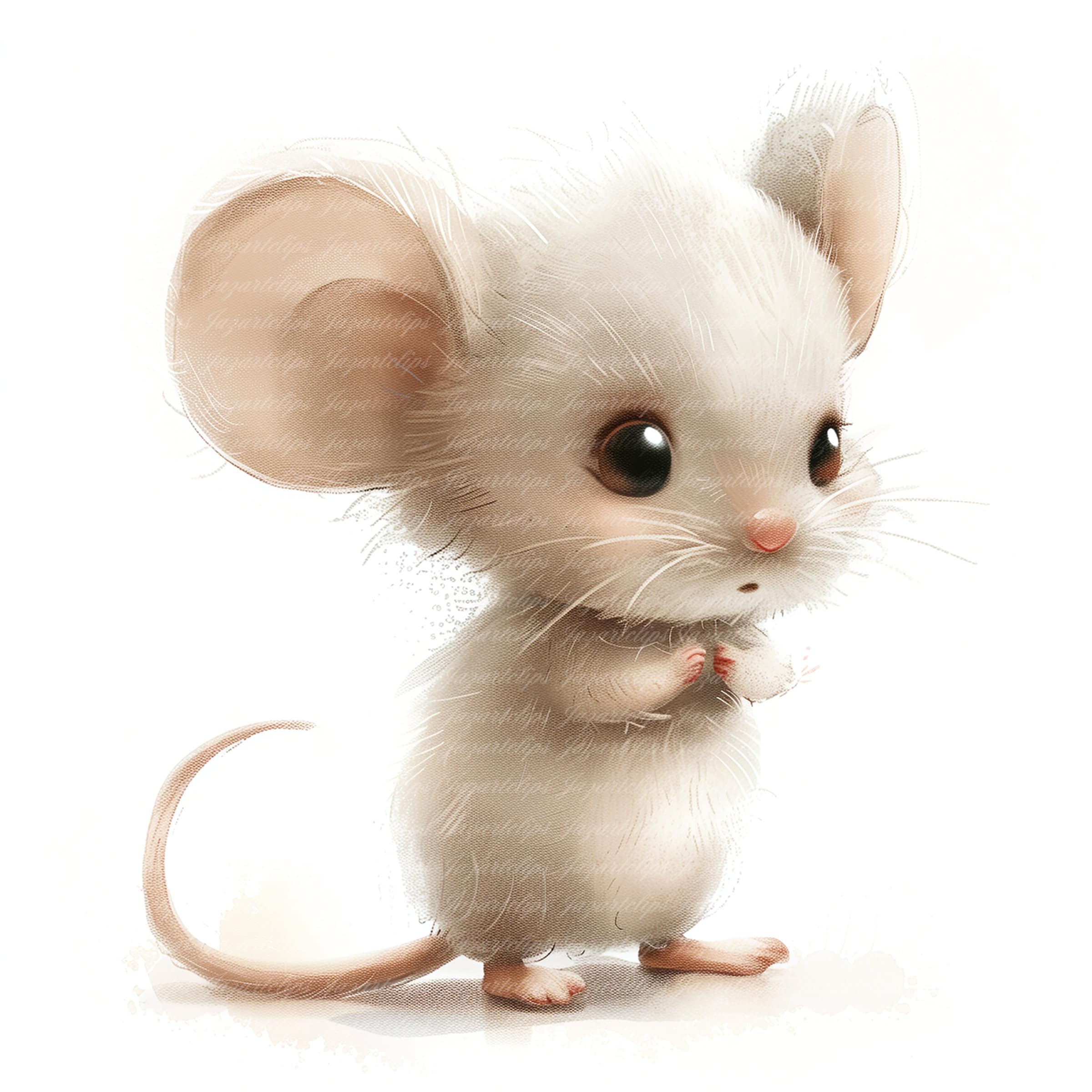 10 Cute & Lovely Mouse Clipart,printable Watercolor Clipart,10 High ...