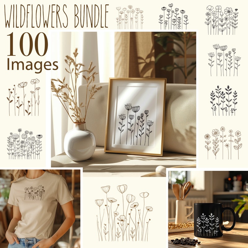 Wildflower Doodle - Etsy