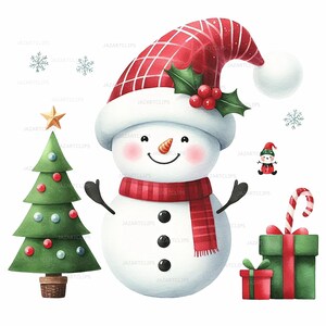 21 Cute Watercolor Christmas Clipart, Printable Watercolor Clipart ...