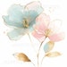 17 Abstract Pink & Blue Flowers Clipart, Watercolor Flowers Print ...