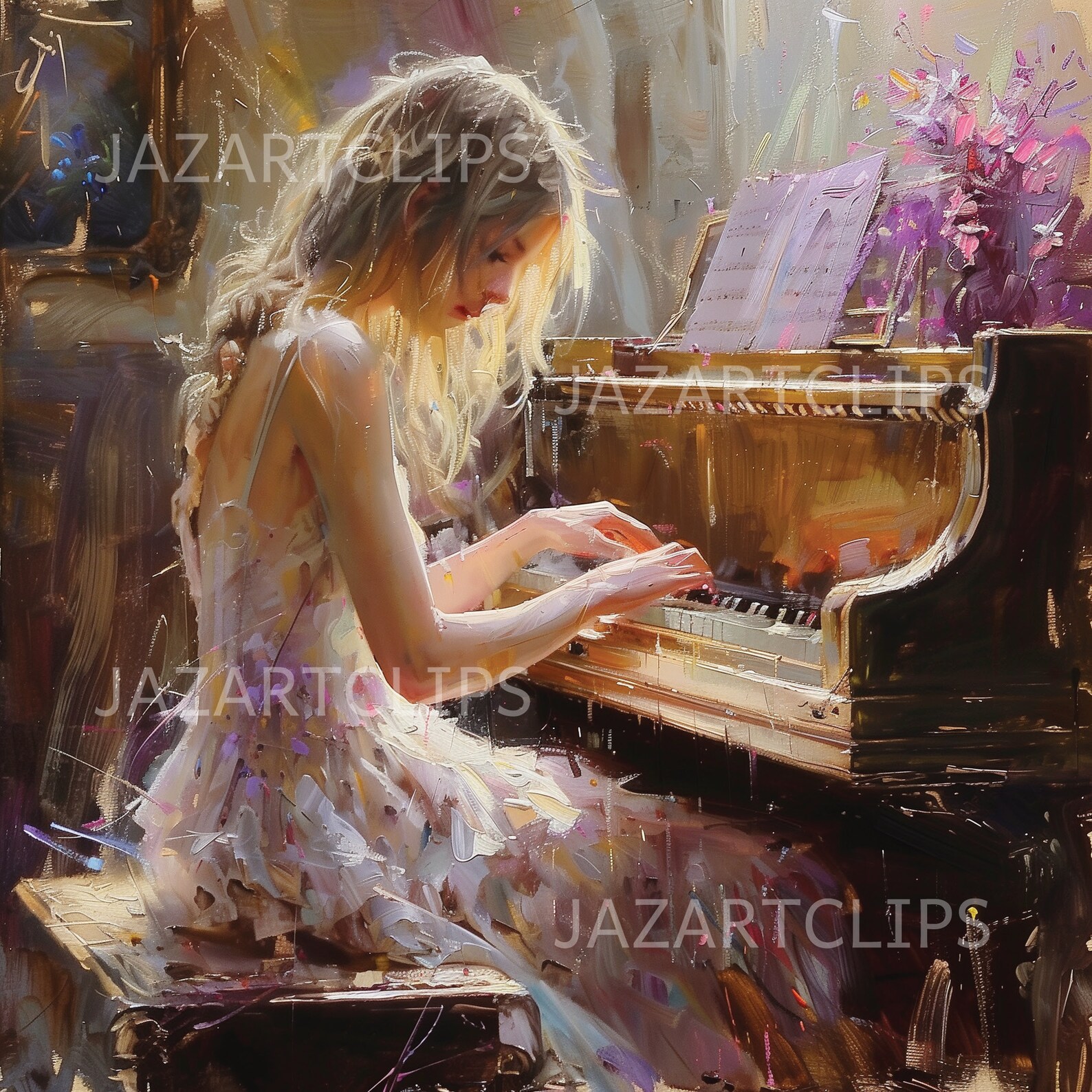 Cute Musician Girls Clipart, Painting Music Instruments Clipart ...