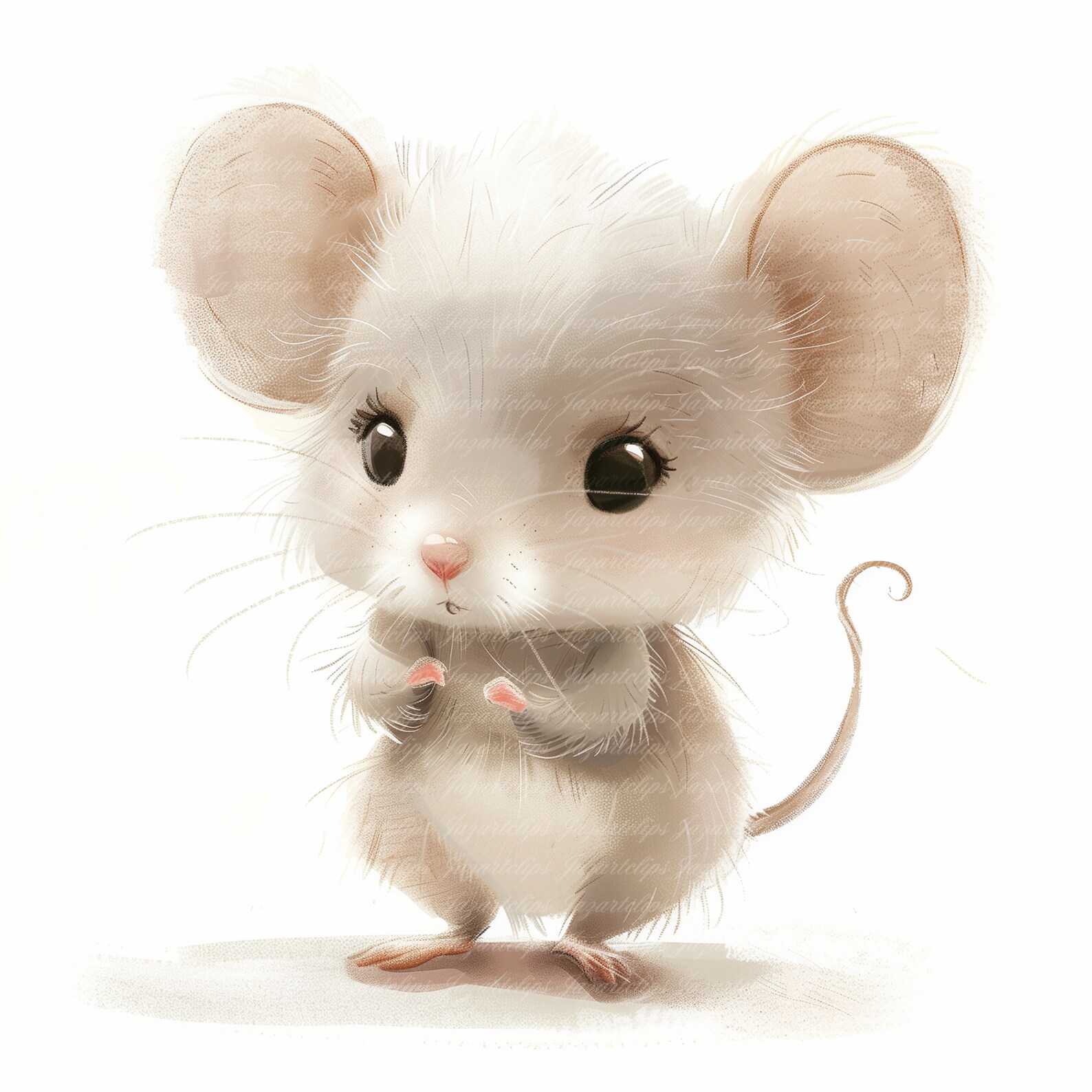 10 Cute & Lovely Mouse Clipart,printable Watercolor Clipart,10 High ...
