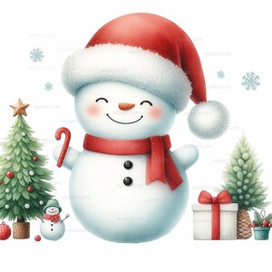 21 Cute Watercolor Christmas Clipart, Printable Watercolor Clipart ...