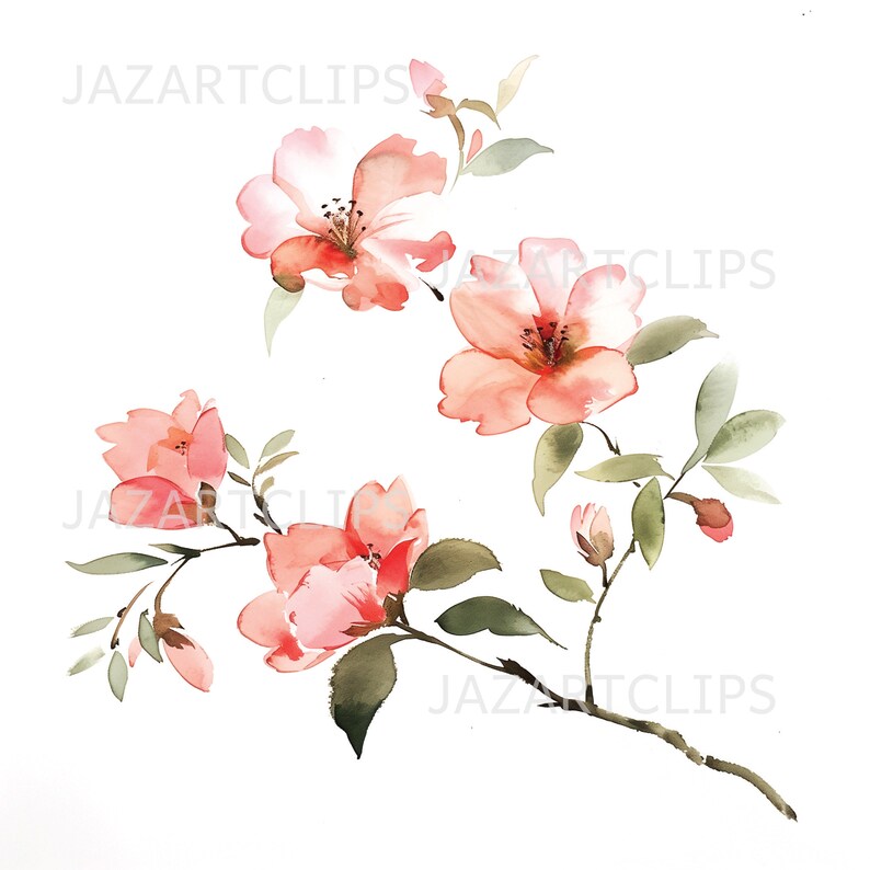 13 Watercolor Flower Cluster Clipart, Watercolor Floral Clipart ...