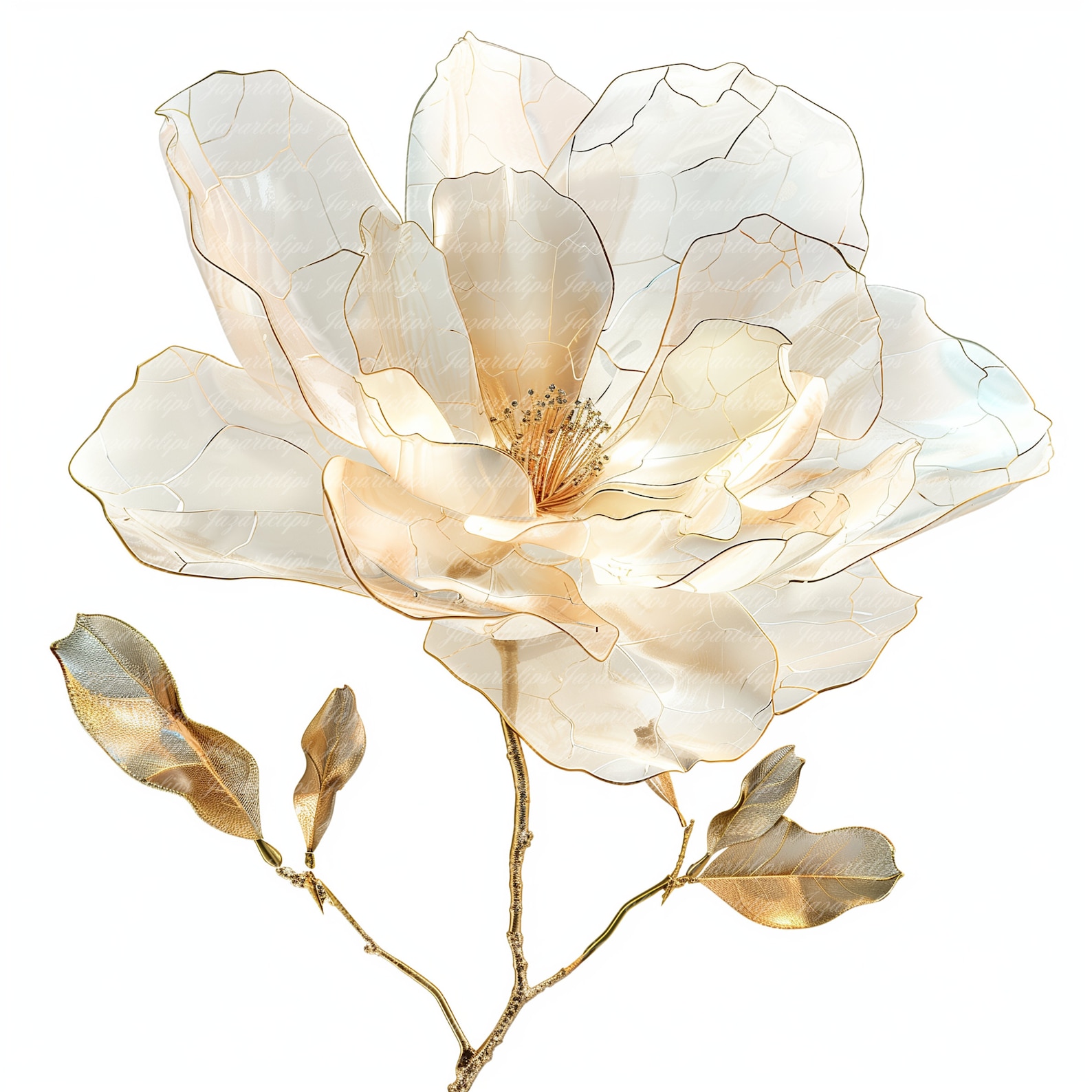 Abstract Watercolor Flower Clip Art: Printable PNG Set (digital ...
