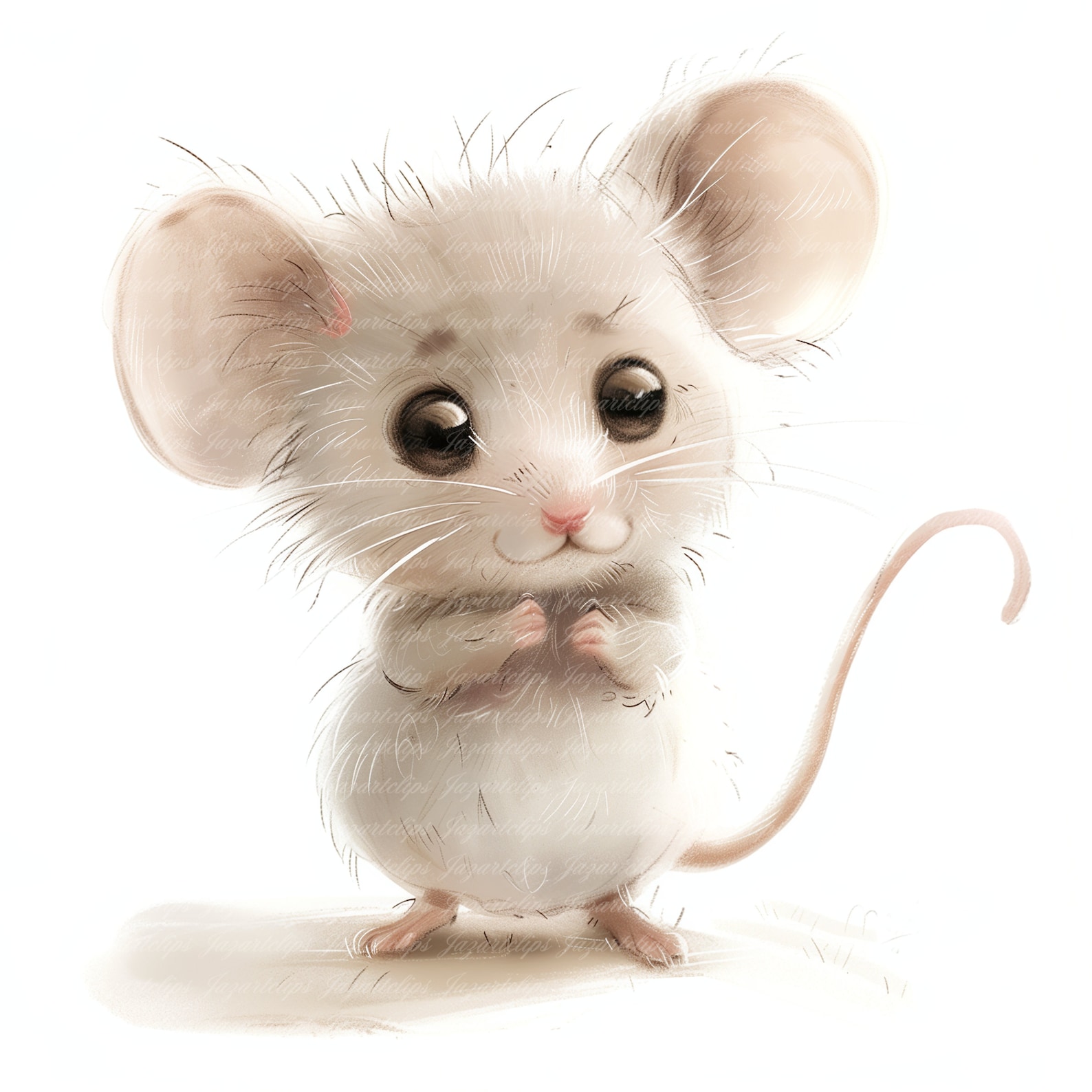 10 Cute & Lovely Mouse Clipart,printable Watercolor Clipart,10 High ...