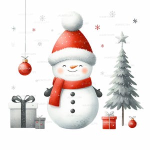 21 Cute Watercolor Christmas Clipart, Printable Watercolor Clipart ...