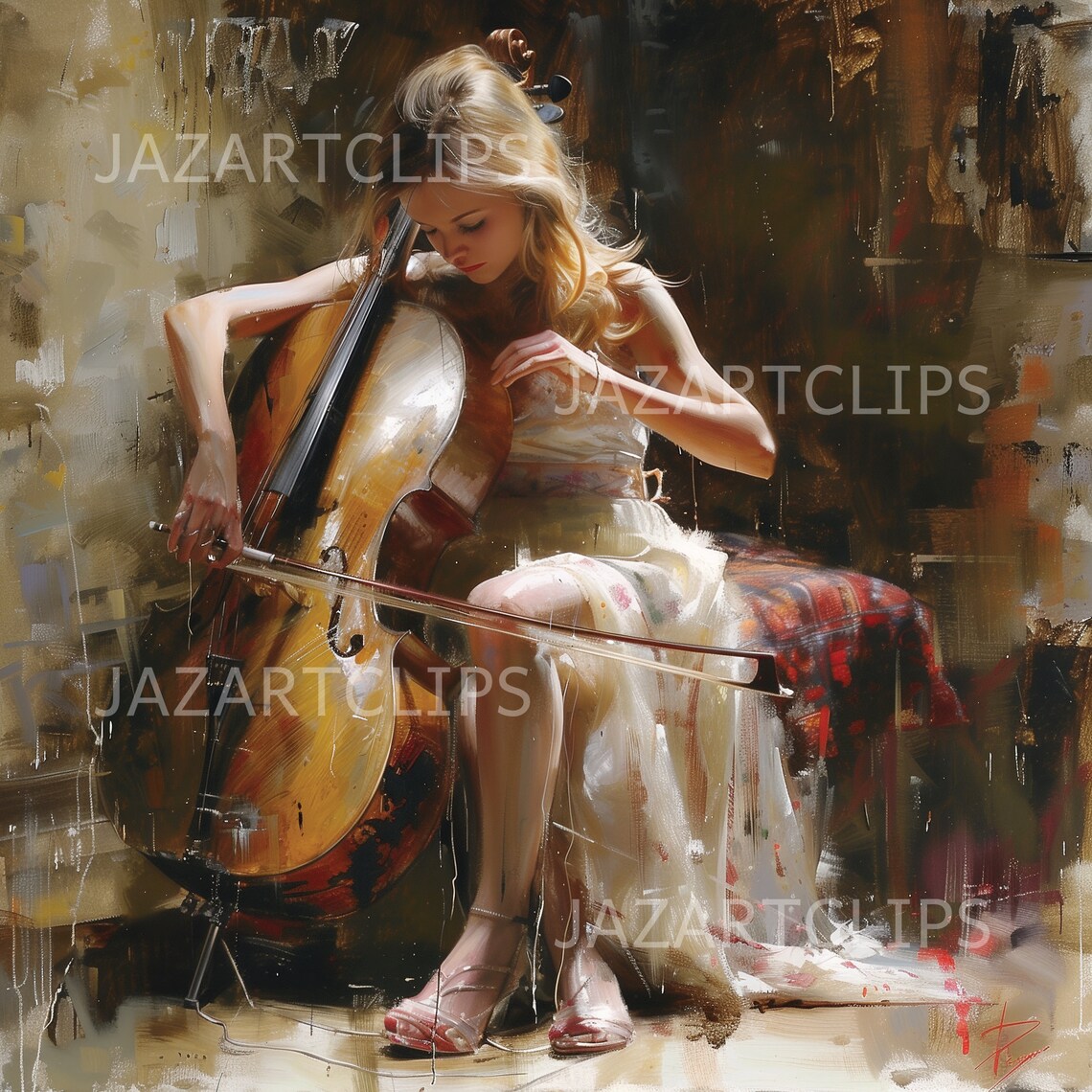Cute Musician Girls Clipart, Painting Music Instruments Clipart ...