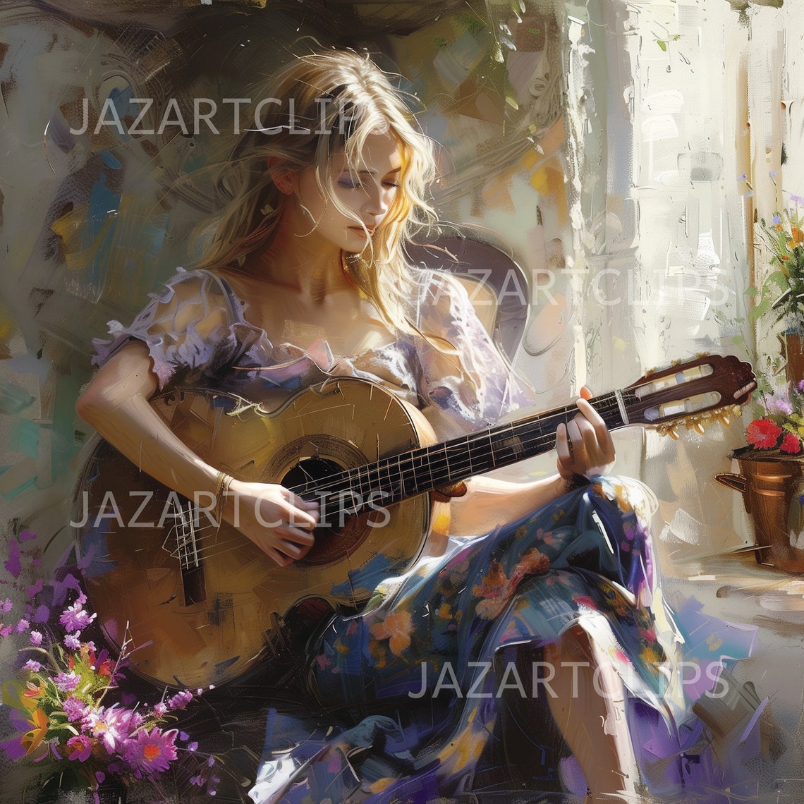 Cute Musician Girls Clipart, Painting Music Instruments Clipart ...