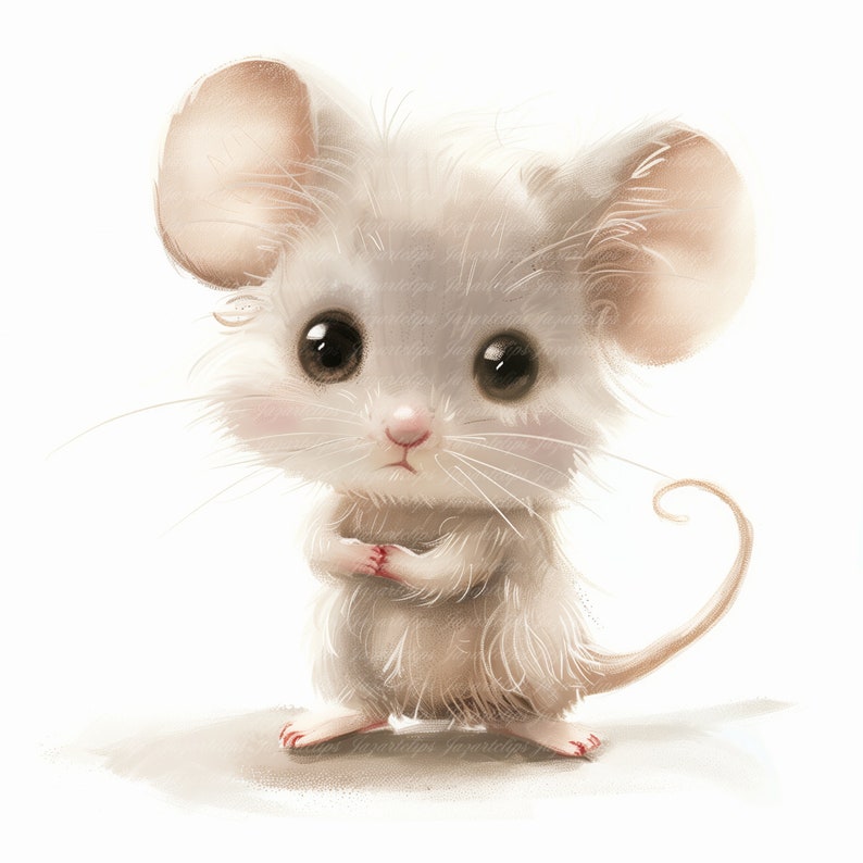 10 Cute & Lovely Mouse Clipart,printable Watercolor Clipart,10 High ...