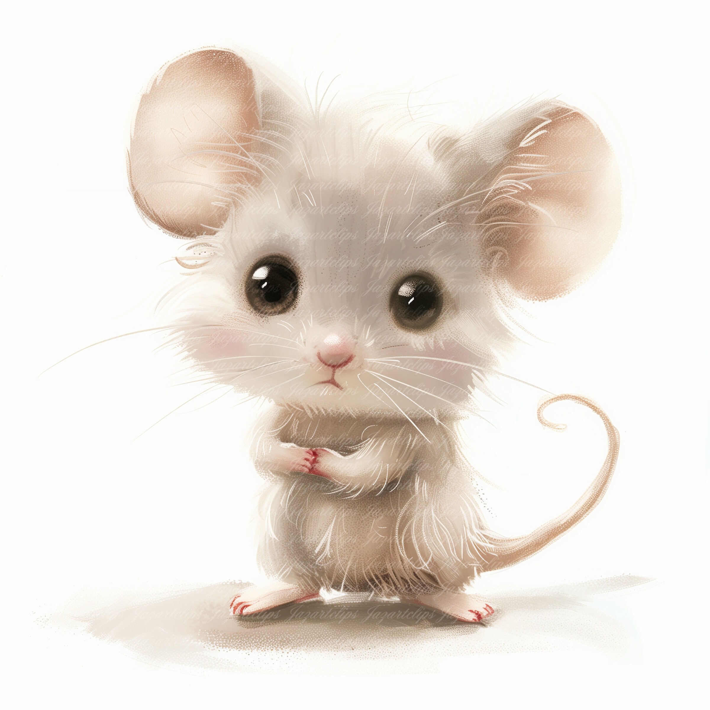10 Cute & Lovely Mouse Clipart,printable Watercolor Clipart,10 High ...