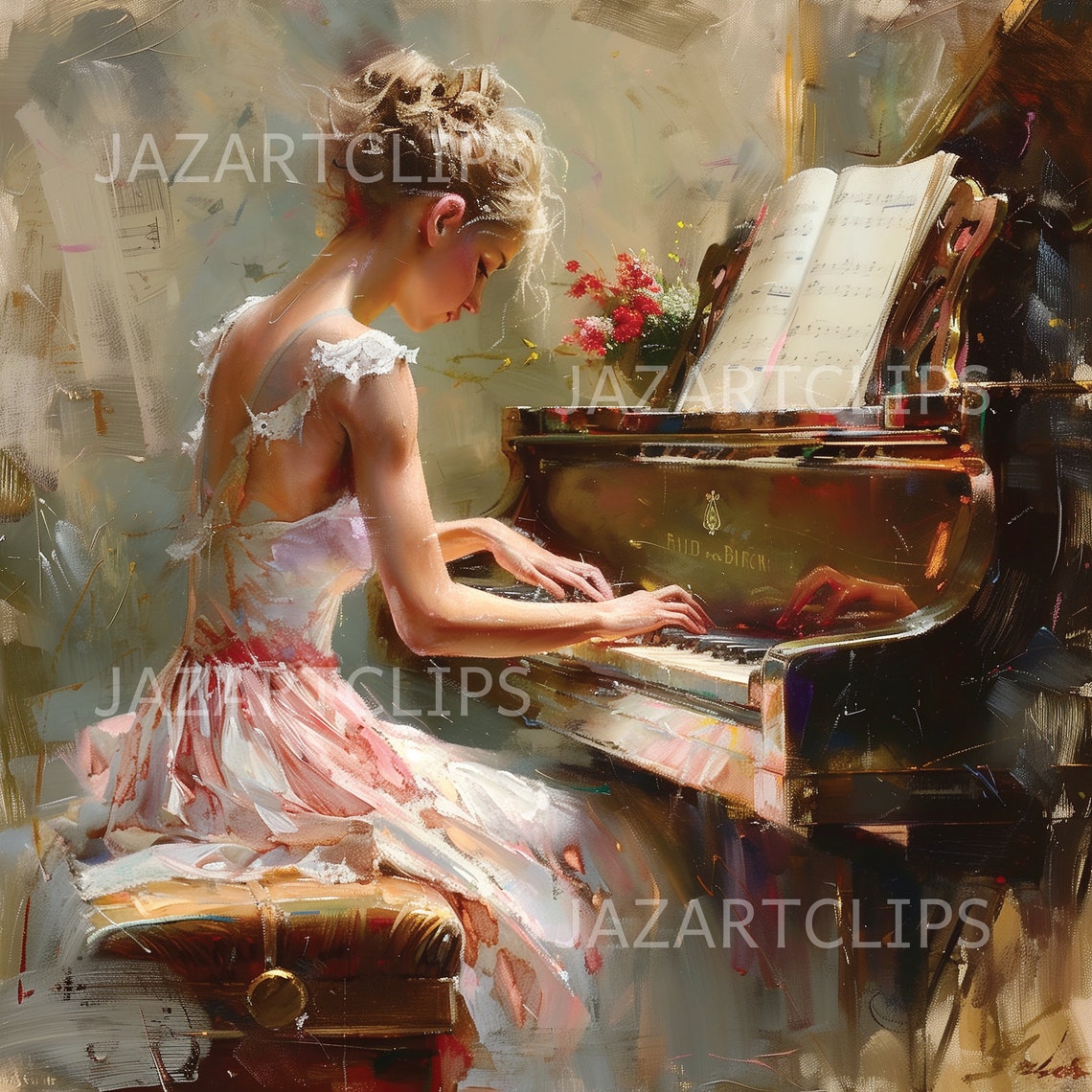 Cute Musician Girls Clipart, Painting Music Instruments Clipart ...