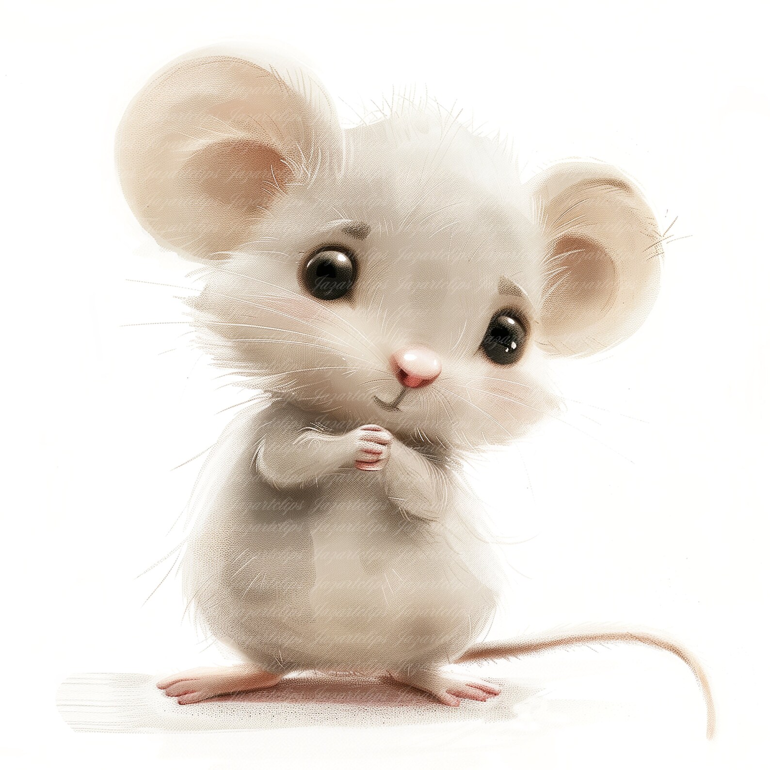 10 Cute & Lovely Mouse Clipart,printable Watercolor Clipart,10 High ...