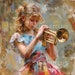 Cute Musician Girls Clipart, Painting Music Instruments Clipart ...