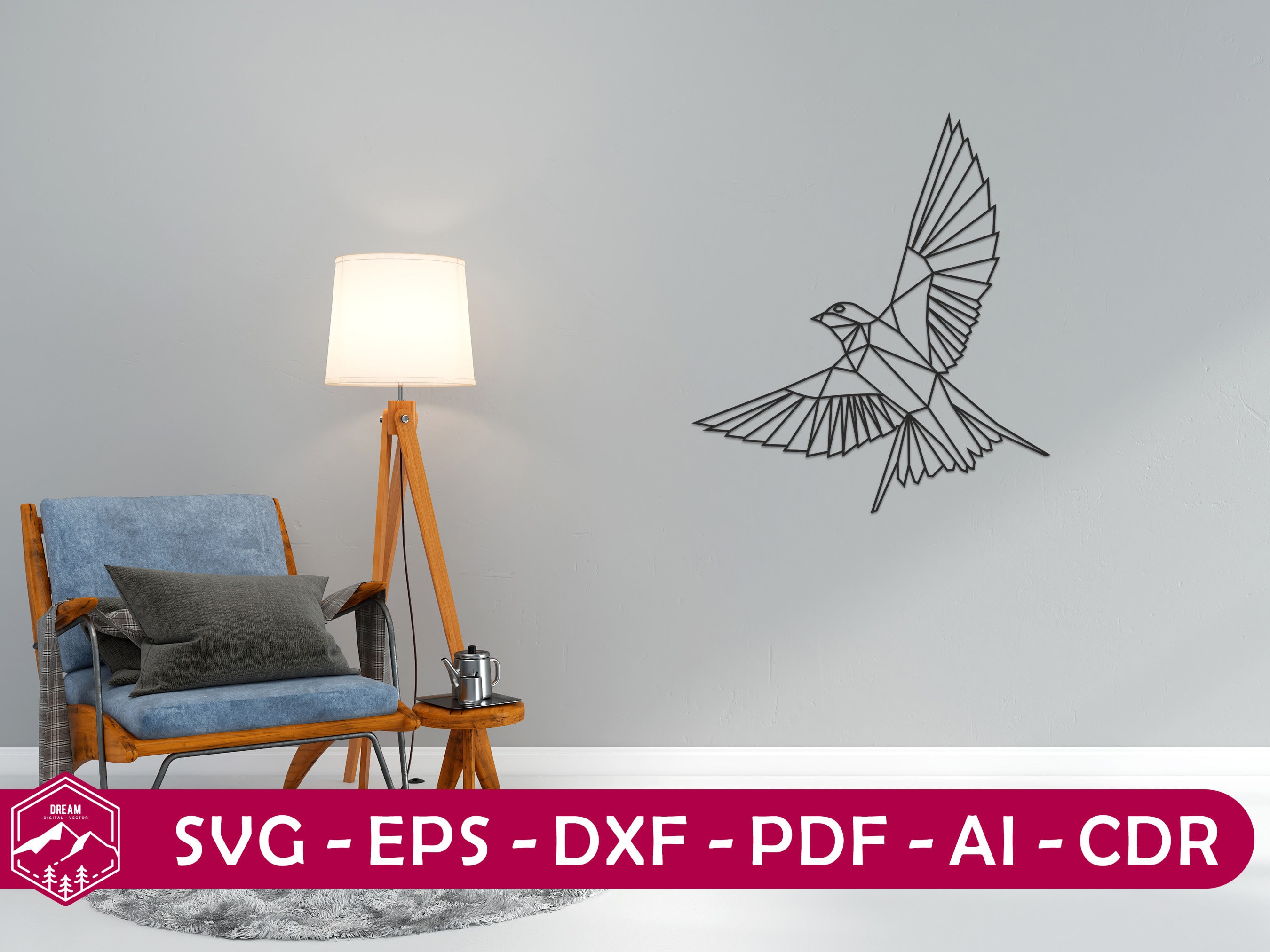 Birdie Digital Download File, Dxf, Eps,ai,pdf,svg Files Digital Wall ...