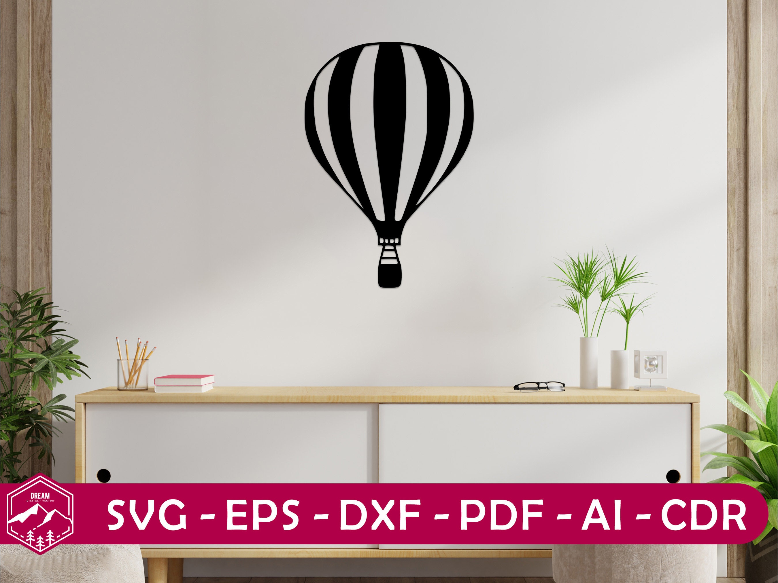 Balloon Digital Download File, Dxf, Eps,ai,pdf,svg Files Digital Wall ...